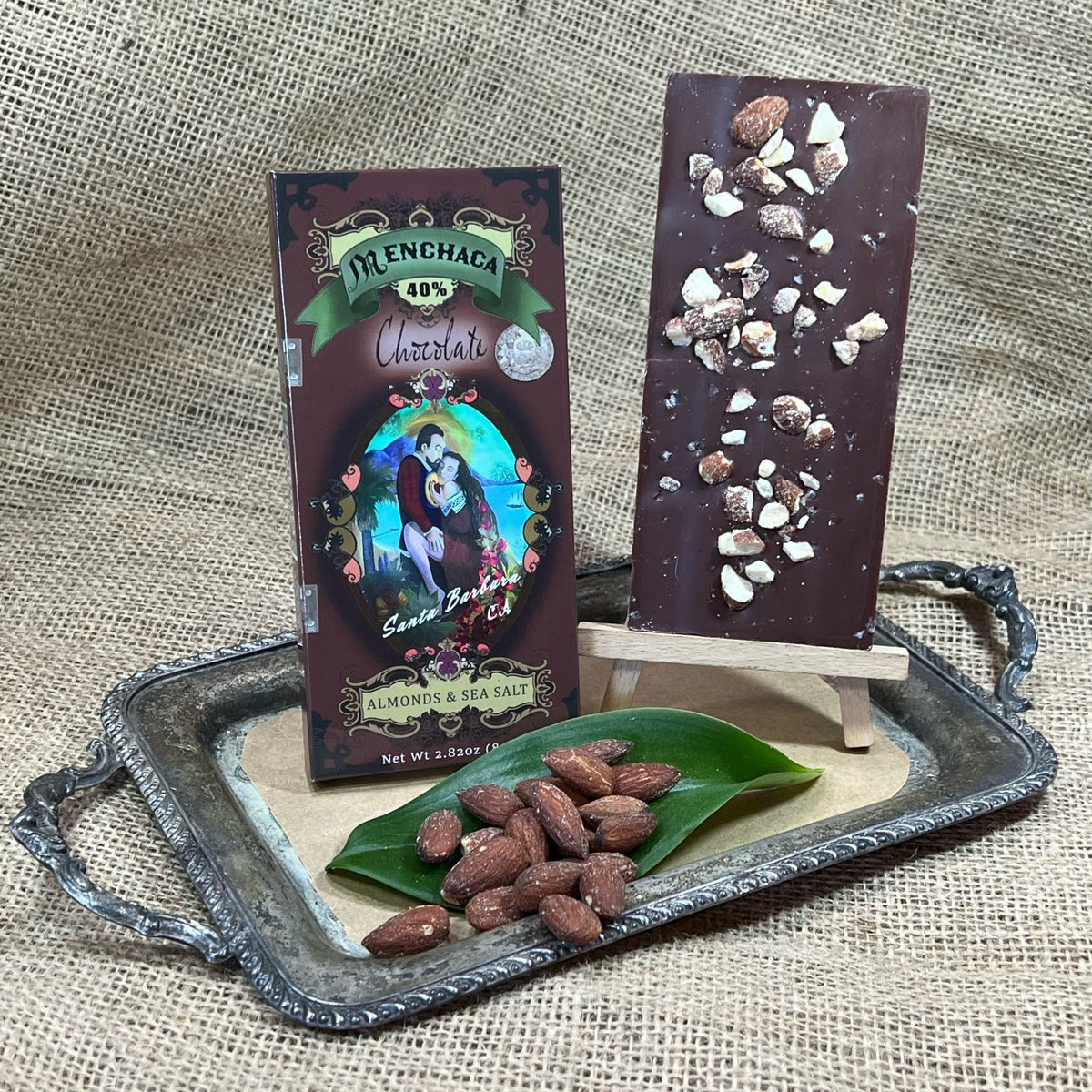 Almonds & Sea Salt Bar - Oat Milk Chocolate – Menchaca Chocolates